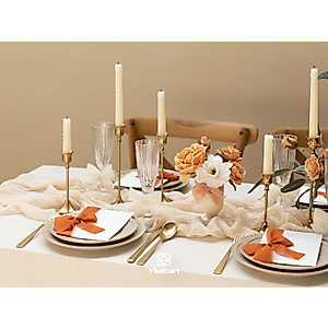 Vitalizart Fall Handmade Chiffon Silk Ribbon Fringe 1.5" x 21 Yd Terracotta Cream Frayed Edges Ribbons for Wedding Invitations Bridal Bouquets Gifts Wrapping Crafts Holiday Party Decorations