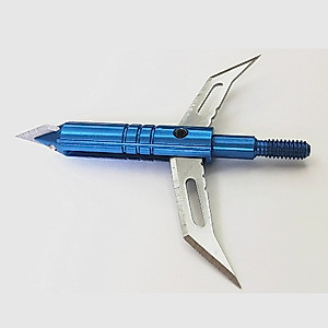 Blue Archery 100 Grain Broadheads with Razor Blades Arrowheads for Hunting Arrows and Crossbow Bolts (12 Pack)