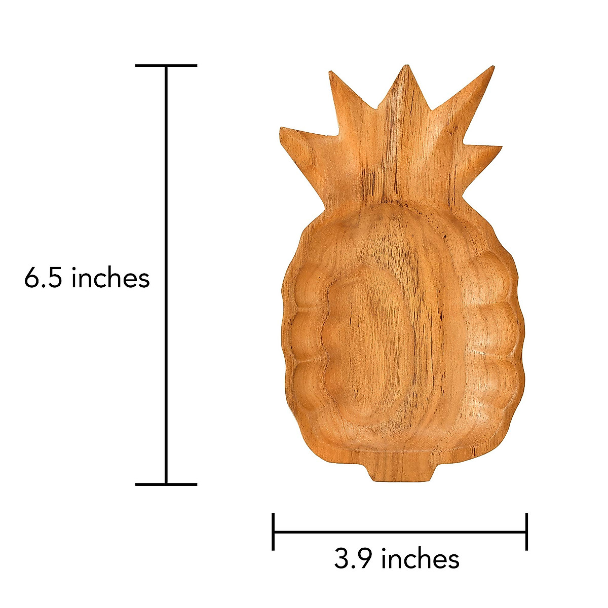 AeraVida Adorable Tropical Fruit Pineapple Carved Teak Wood Snack Plate | Versatile Wood Fruit Plate | Teak Tree Wood Kitchen Decor| Handmade Home Serving Platter for Dish| Kitchen Decorative Food