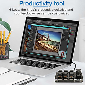 GOWENIC 6 Key Macro Pad, OSU Keypad Mini Gaming Keypad with Knob USB DIY Programmable Keyboard OSU Keyboard for Gaming Office