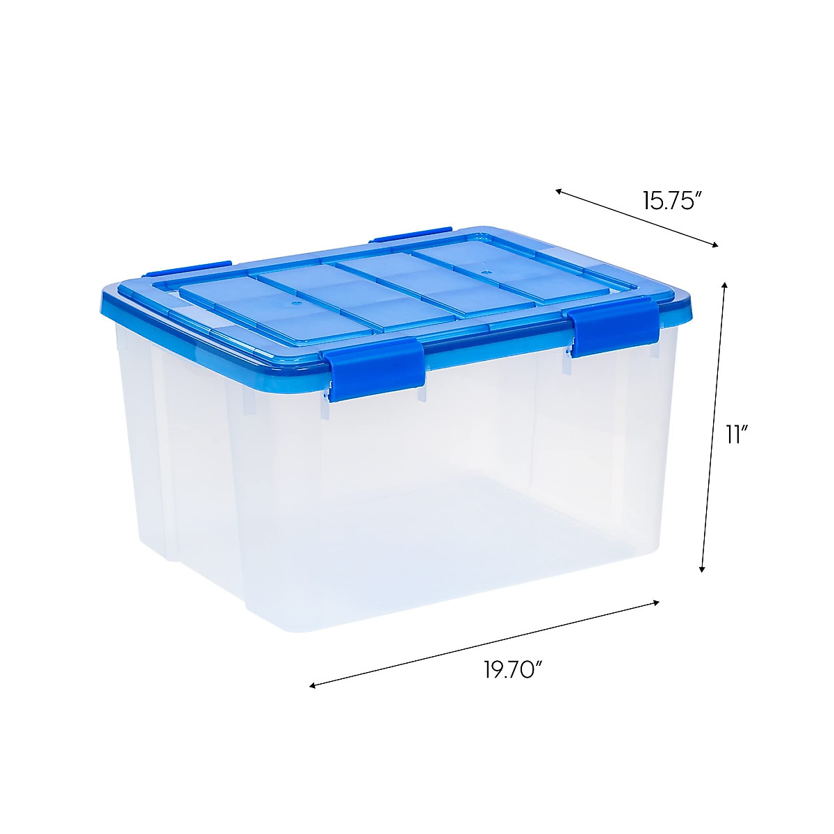 IRIS USA 4Pack 46.6qt WEATHERPRO Airtight Plastic Storage Bin with Lid and Seal and Secure Latching Buckles