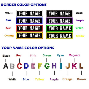 AI-NEEL 2 Pcs Custom Name Patch, Personalized Rocker Rider Motorcycle Biker Patches Tactical Vest Jacket Appliqued Velcro or Iron on Black One Size