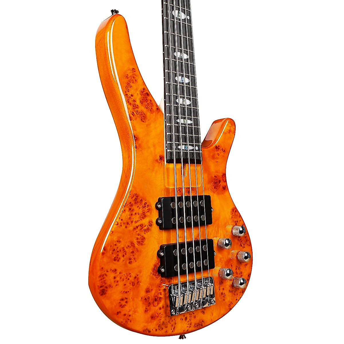 Electric Bass Guitar 5 Strings Full Size Bass Beginner Kit for Starter with Gig Bag, Guitar Strap, and Guitar Cable (yellow)