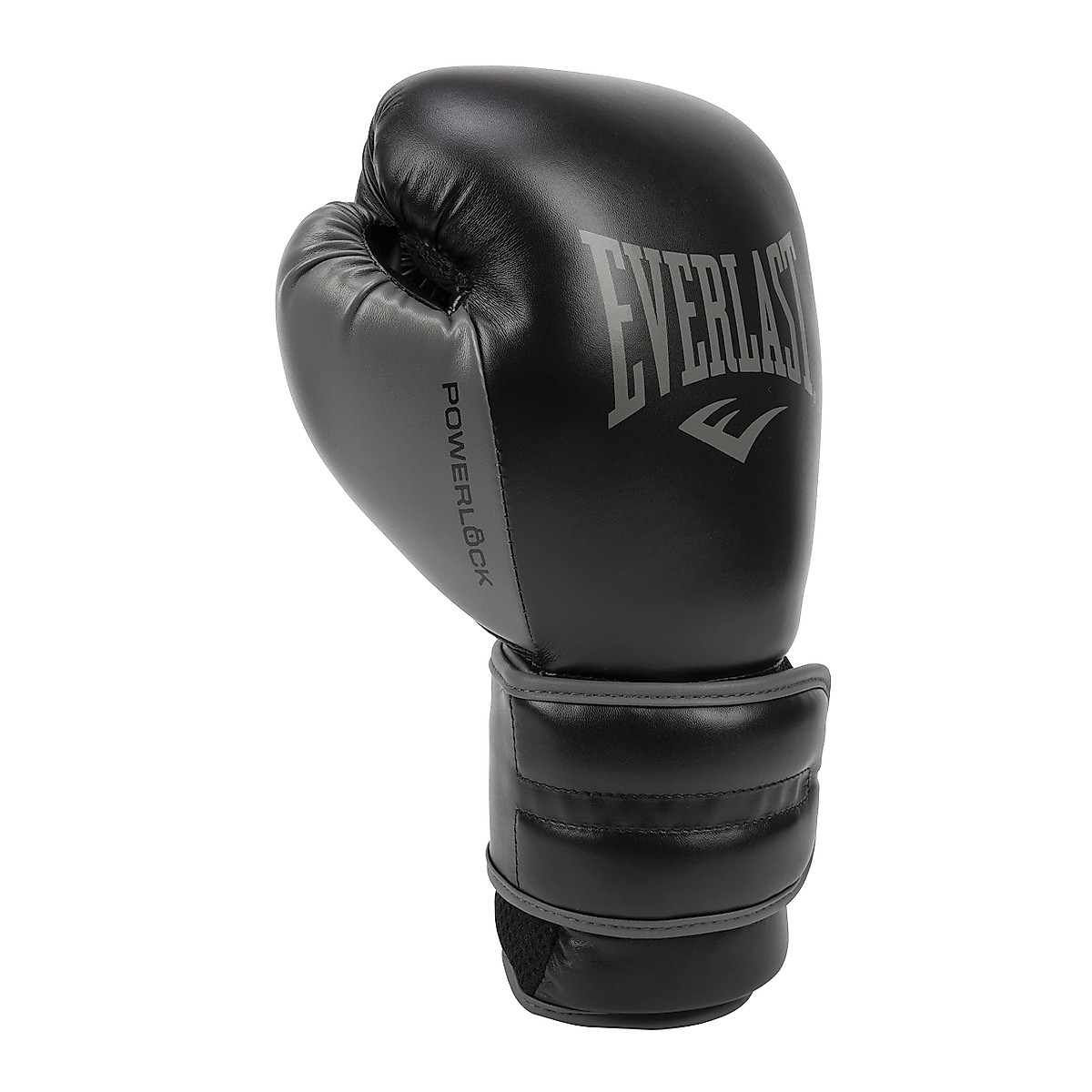 Everlast Powerlock 2 Hook & Loop Pro Training Gloves | Fight Training Gloves | Hook and Loop with Five-Layer Foam & Wrist Support | Heavy Bag & Fitness Training (Black/Gray,16Oz)