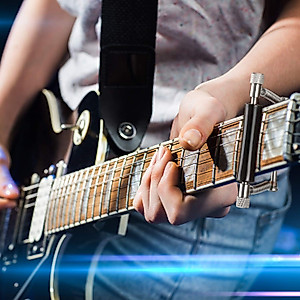 Frienda 2 Pack Guitar Rolling Capo Sliding Capo Adjustable Capo Rubber and Stainless Steel Capo for Tuning Tone of String Instruments Like Folk Classic Acoustic Electric Guitar Ukulele Mandolin Banjo