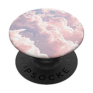 Pastel Pink and Purple Cloud Blue Sky Watercolor Clouds PopSockets Grip and Stand for Phones and Tablets