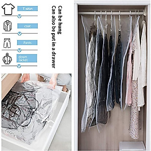 Clothes Storage Bags 2 PCS Hanging Vacuum Storage Bag Reusable Vacuum Storage Bag Can Be Used for Dresses, Coats, Down Jackets and Other Clothes