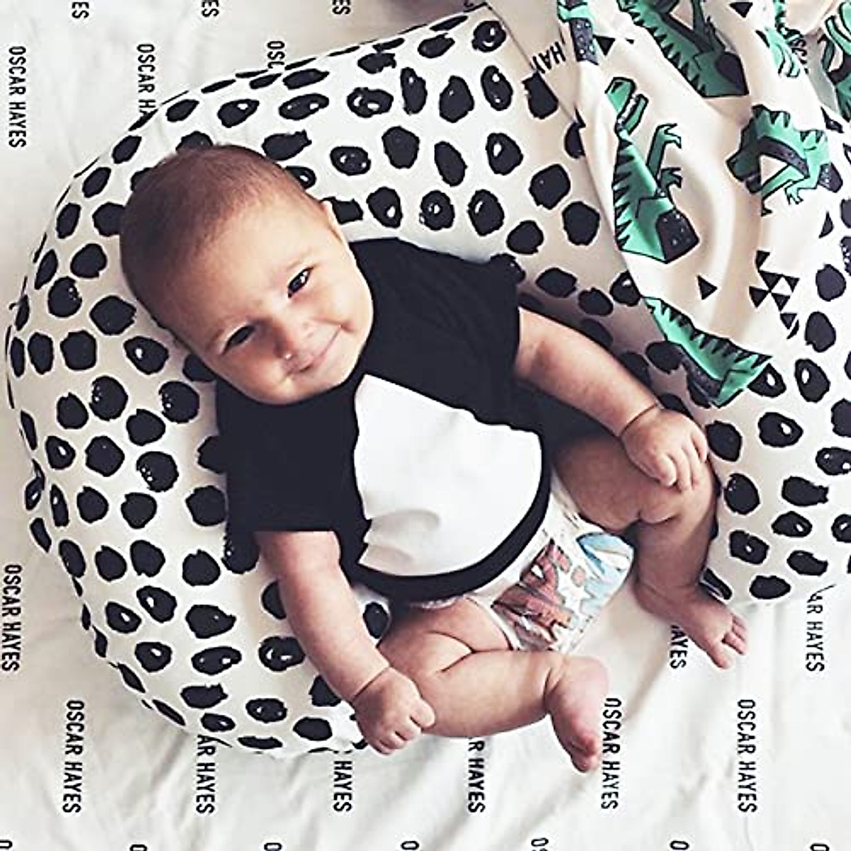 Nursing Pillow Cover 2 Pack for Breastfeeding Pillows 100% Cotton Soft Breastfeeding Nursing Pillow Cover for Moms Baby Boy or Infant (Geometry &Leopard)