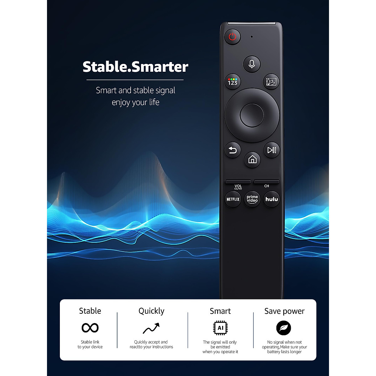 Voice Remote Control Fit for Samsung Smart TVs, BN59-01312A Universal Remote Replacement for All Samsung Frame QLED LED LCD 8K 4K TVs