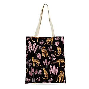 zcyxuuw Tote Bag, Tote Bag for, Tote Bag Aesthetic, Tote Bag for Women, s, Teacher, Waterproof Reusable Grocery Bags Shopping Beach Bag, Cheetah Leopard Print Jungle Animal Gifts