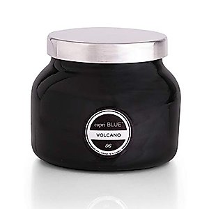 Capri Blue Petite Scented Candle with Glass Candle Holder - Luxury Aromatherapy Candle - 8 Oz - Volcano - Black