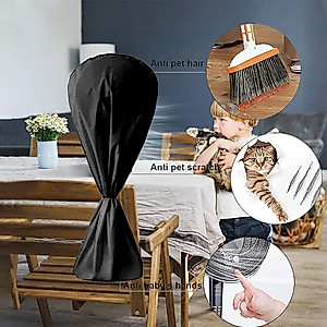 UCARE Fan Cover Dustproof Standing Pedestal Round Floor Electric Fan Dust Covers Household Patio Fans 420D Heavy Duty Oxford Cover Waterproof Floor Covers for Indoor Outdoor (Black)