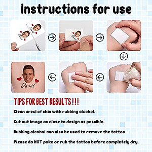 YesCustom Personalized Temporary Tattoos with Girlfriend Picture Custom Fake Face Tattoo with Photo for Women Men Birthday Bachelorette Wedding Party Paper 1 Set of 15 Pieces