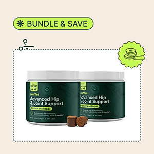 Wuffes Chewable Dog Hip & Joint Supplement - Glucosamine & Chondroitin Chews - Dog Joint Supplements & Vitamins - Extended Joint Care (Small&Medium Breeds (0-65 lbs), 120 Chews (Pack of 2))