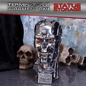 Nemesis Now Terminator 2 Head Statue with Hidden Storage Compartment, Metal Skeleton Statue Box, Hand-Painted Resin, Official Movie Merchandise, 21cm