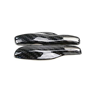 iJDMTOY Direct Replacement Black Carbon Fiber Pattern Key Fob Side Panel Trims Compatible with Porsche Cayenne Panamera Macan 911, etc