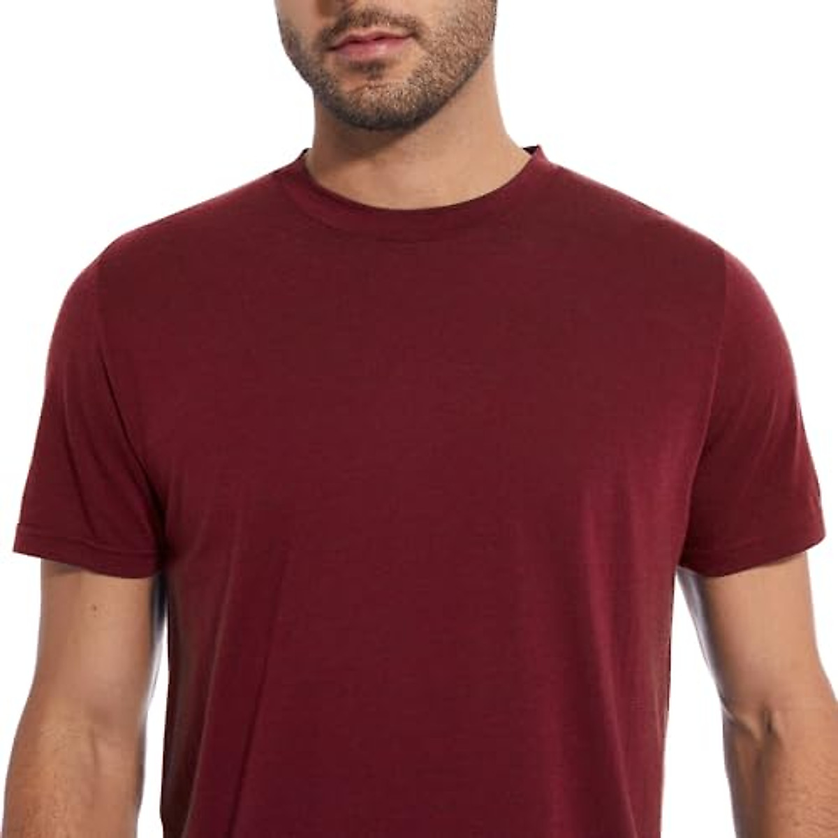 MERINNOVATION Merino Wool T-Shirt Mens Wicking Merino Wool Undershirt Lightweight Base Layer (Wool Socks Included Cabernet