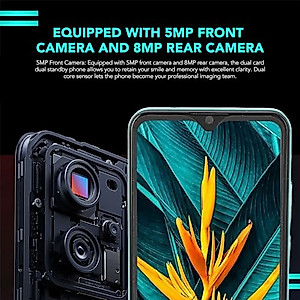 Smartphone, 6.1 Inch Drop Screen 3G Unlocked Cellphone 3GB ROM 32GB Facial Recognition Mobile Phone, 10 Core CPU Processor 5MP Front and 8MP Rear Camera 2800Mah Battery(Green)