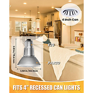 TobeBright 6W PAR20 LED Range Hood Light Bulbs E26 120V Dimmable Kitchen Stove Hood Light Bulbs, 6W LED Appliance Bulb Range Hood Replaces PAR20 50W Halogen Bulb, Warm White 3000K