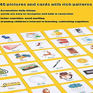 Crossword Puzzle, Matching Letter Game, Premium Wooden Alphabet Flash Cards Matching Sight Words ABC Letters, Wooden Blocks Spelling Game,Wooden Fun Spelling Words with Cards,for Ages 3-5 Kids (1 Set)