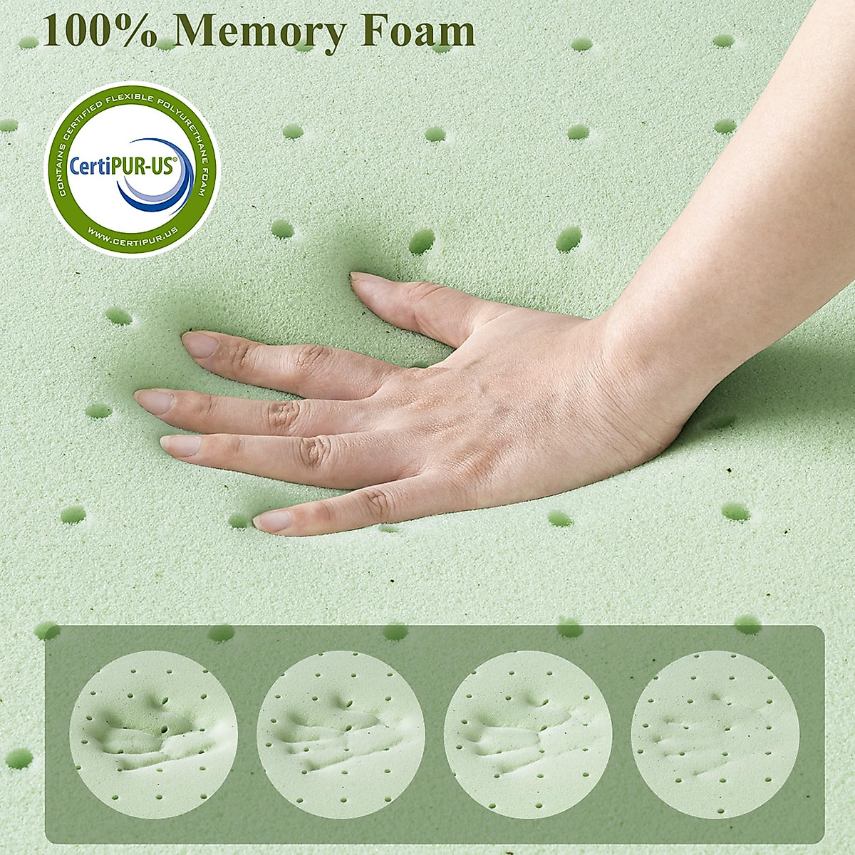 Sleepmax Memory Foam Mattress Topper Queen, 3 Inch Premium Soft Memory Foam Bed Topper with Washable Cover - Pressure Relief, CertiPUR-US Certified