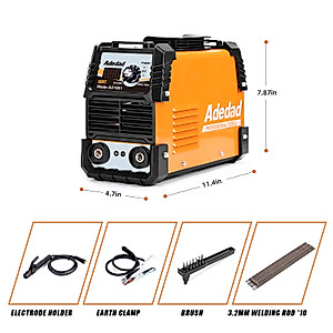 Adedad Welding Machine 160Amp, 110/220V Stick ARC Welder Machine, IGBT Inverter Digital Display LCD MMA Welder, Built-in Hot Start ARC Force Portable Electric Welding Machine, Beginner Welder Kit