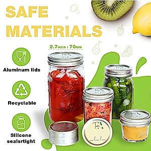 100 Count Canning Lids - Mason Jar Lids Regular Mouth for Kerr & Ball Canning Jars - Mason Jar Lids Food Grade Material, Metal Lids,100% Fit and Airtight - Protect the Environment with Recyclable
