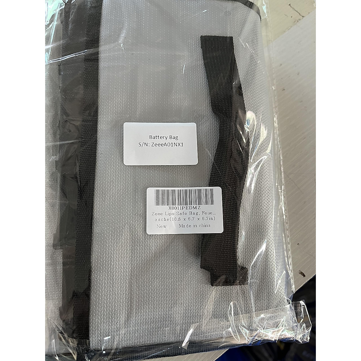 Zeee Lipo Safe Bag Battery Fireproof Bag Large Capacity Storage Guard Battery Safe Pouch for Storage Charging - 10 Cell Adjustable Battery Safe Bag(10.6x6.7x6.7in)