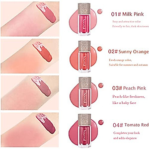 Soft Cream Blush Stick, Liquid Blush Makeup for Cheeks, Multi Sheer Big Brush Liquid Skin Tint Stick for Eyes and Lips, Long-Wearing, Natural-Looking,Blends Perfectly onto Skin, Gift for Her (Milk Pink)