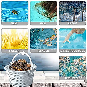 Wadoy SPX1091C Skimmer Basket Compatible with Hayward Automatic Skimmers SP1091lx,SP1091wm,6.5" Top, 3.5" Deep, 4.5" Bottom with Handle, 2-Pack Above Ground Pool Skimmer Basket