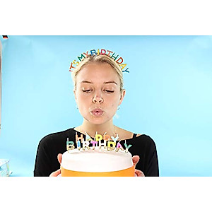 Talking Tables RAIN Rainbow 'It's My Birthday' Alloy Headband, One, Multicolor