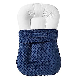 Removable Slipcover for Newborn Lounger, Super Soft Premium Minky Dot Baby Lounger Cover Fit for 29 x 17 x 4 inches Infant Padded Lounger, Ultra Comfortable, Safe for Babies Small Size (Estate Blue)