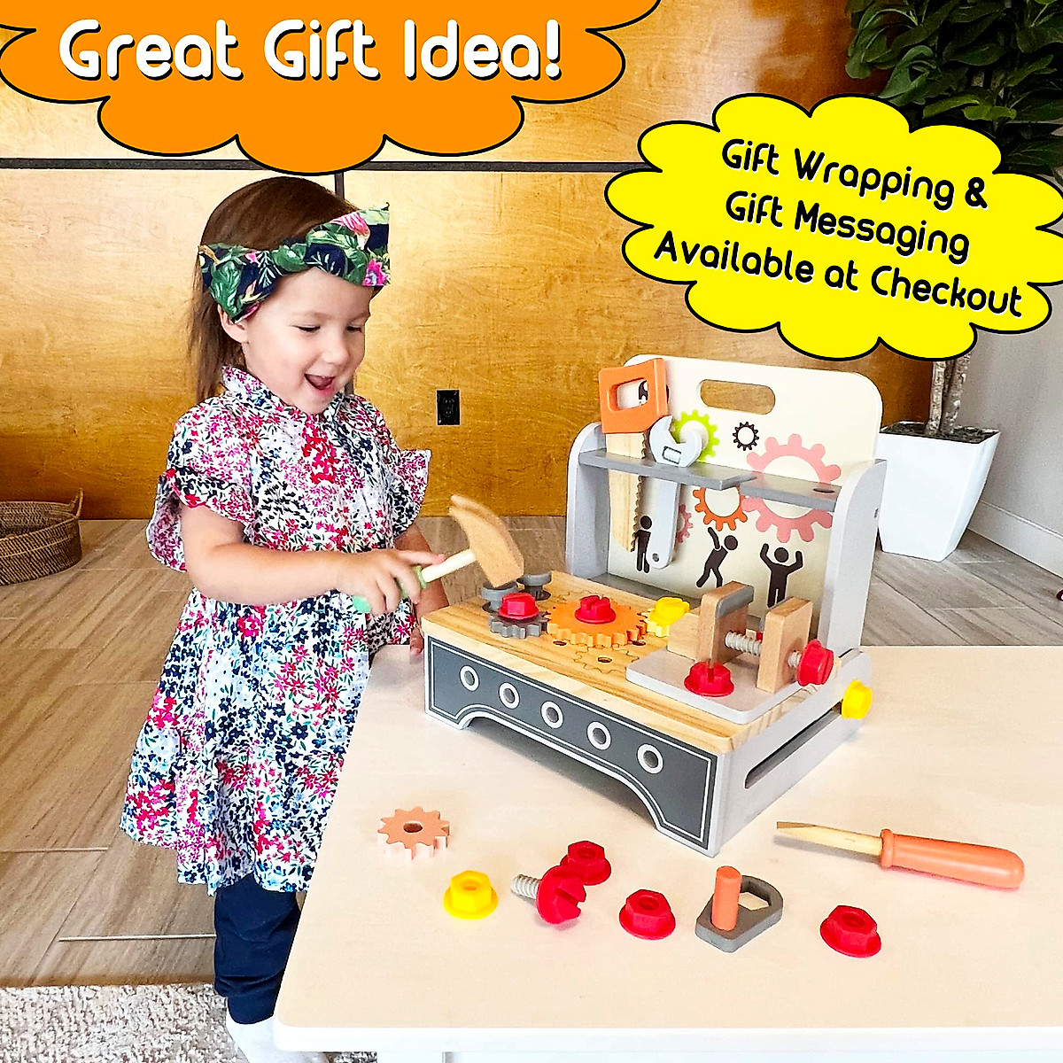 Montessori Mama Kids Tool Set Montessori Toys for 3 Year Old Boys Girls | Construction Toys Tool Set | Real Tools for Kids Toys for 3+ Year Old Boys Girl | Gifts for 3 Year Old Boys