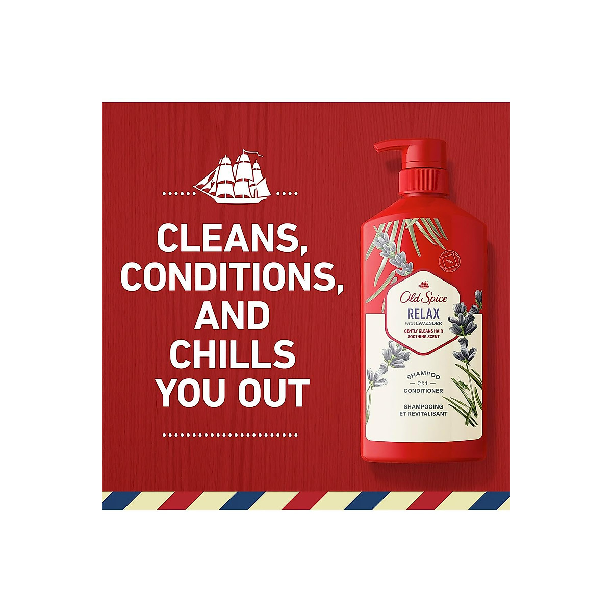 Old Spice 2 in 1 Shampoo and Conditioner, Relax with Lavender Scent, 21.9 Ounce Pump Bottle (Pack of 2)