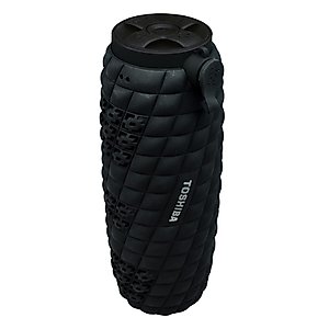 Toshiba Bluetooth Speaker | Wireless Speaker with Bluetooth Tech | 15 Hour Battery Life | Built in Microphone | Portable Speaker w/Deep Base Tech is Waterproof, Shockproof & Sandproof | TY-WSP80(K)