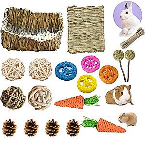 PStarDMoon Bunny Grass Bed-Hand Made Edible Natural Grass Hideaway Comfortable Playhouse for Rabbits, Guinea Pigs and Small Animals to Play,Sleep and Eat(style1)