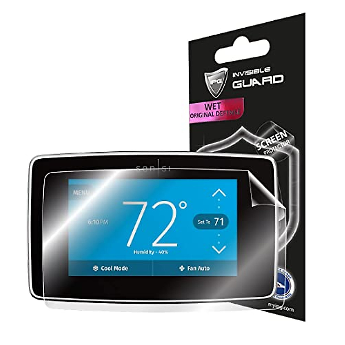 IPG For Emerson Sensi Touch Wi-Fi Smart Thermostat ST75 SCREEN Protector Invisible Touch Screen Sensitive Ultra HD Clear Film Anti Scratch Skin Guard - Smooth / Self-Healing / Bubble -Free Screen for Emerson ST75