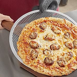 Bits N Things Pizza Screen 12 inch + 10 inch Seamless Round, 4 Pack Aluminum Mesh Pizza Screen (2 each size), Baking Tray for Home Kitchen Restaurant