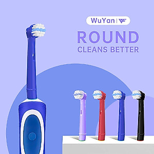 WuYan Replacement Toothbrush Heads for Oral B, 8 Pack Adults Multicolor Precision Electric Toothbrush Heads Compatible with 7000/Pro 500/1000/3000/8000/ 9000
