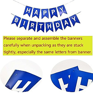 12th Birthday Party Decoration for Boys, Happy Birthday Banner Blue Number 12 Birthday Balloons 12th Birthday Latex Confetti Balloon for Boys Him Son 12 Years Old Birthday Decoration Supplies(12th)