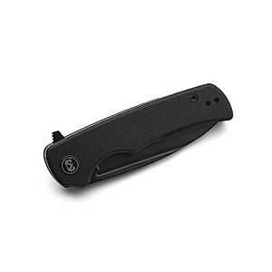 Miguron Knives M Talism Flipper Folding Knife,3.01" Black PVD D2 Blade Black G10 Handle With Deep Pocket Clip,Camping Hiking Pocket Knife MGR-810BK