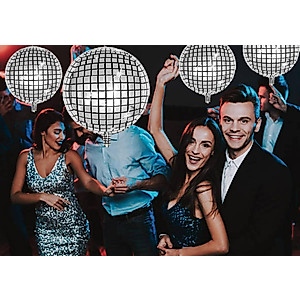 10 PCS Silver Disco Balloon 4D Round Balloon 70s 80s 90s Theme Disco Balloon Decorations Bachelorette Party Birthday Party Supplies