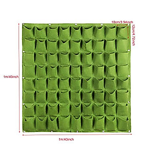 MONDEYO 72 Pocket Vertical Wall Garden Planter, Wall Hanging Planting Plant Grow Bags for Garden Indoor Outdoor Green