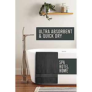 Fluffyn 100% Cotton Fancy Bath Sheets - Towels for Bathroom - Eco-Friendly, Super Soft, Highly Absorbent Bath Towels - Oeko-Tex Certified - 34" x 66" Inches (Grey, Bath Sheets Set of 2)