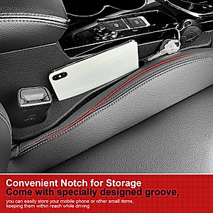 ARISMOTOR Car Side Seat Gap Filler Universal Fit Organizer for Car SUV Truck to Fill The Gap Between Seat and Console Stop Cellphones Keys Wallet Coins from Dropping, Pack of 2