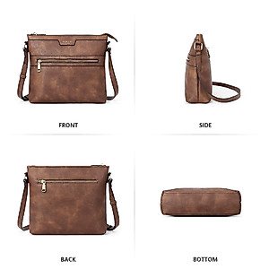 CHOLISS Large Crossbody Bags for Women, Medium Size Purses for Women with Vegan Leather, Brown