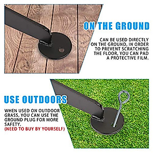 BMS Hanging Hammock Stands Hammock Chair Stands,C Stand Outdoor Solid Steel Heavy Duty Stand Only Construction for Hanging Hammock Air Porch Swing Chair Indoor（Without Hammock ）, Black