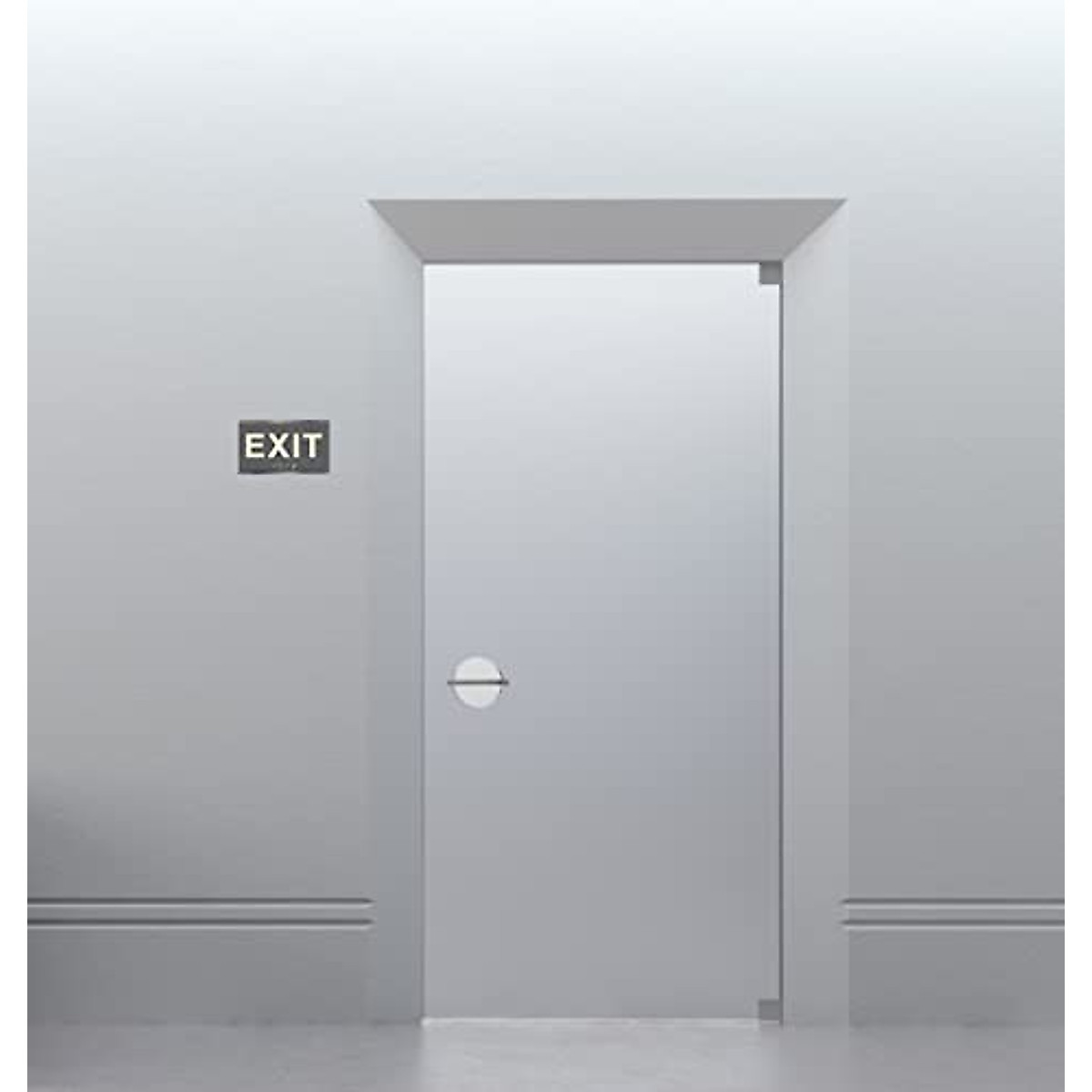 ADA Exit Sign (5" x 3" Aluminum) Tactile, Braille & Glow in the Dark | Made in USA |