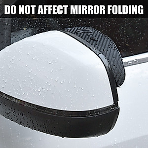 Sodcay 2 PCS Car Rear View Mirror Rain Visor Guard, Carbon Fiber Reverse Mirror Rain Brow, 6.9In Waterproof Sunshade Side View Mirror Protection Cover, Universal for Most Car, Truck SUV (Black)