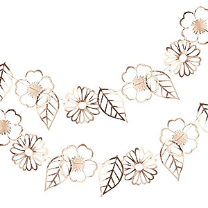 Rose Gold Foiled Flower Party Garland - 3m